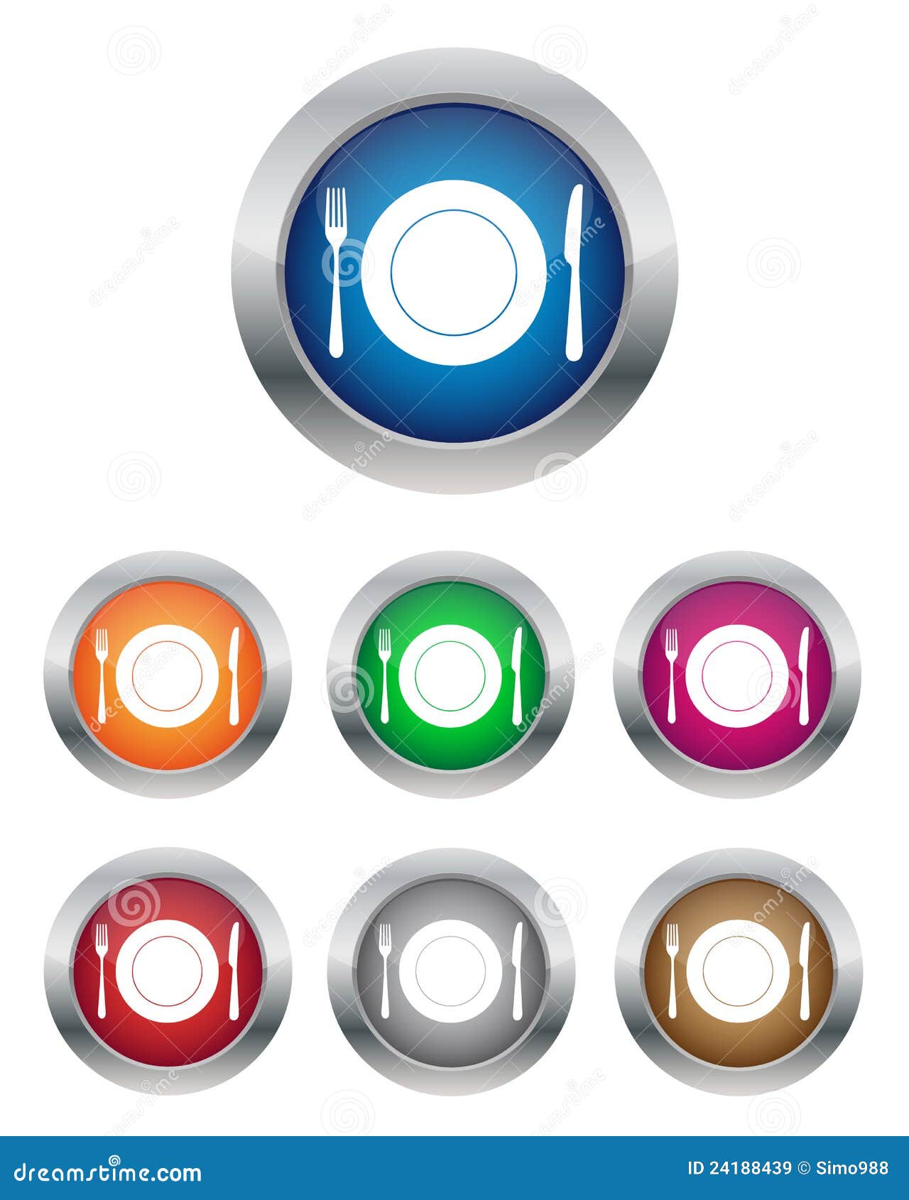 Restaurant buttons stock vector. Illustration of dish - 24188439