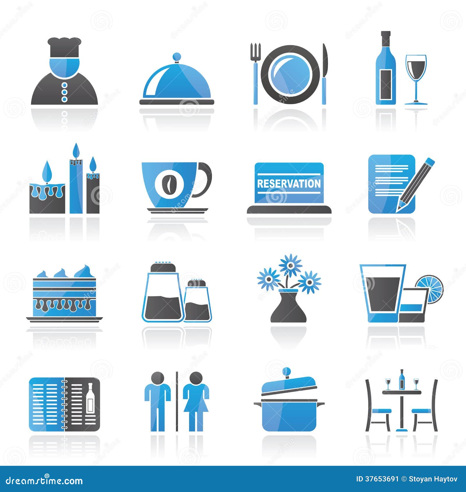 Restaurant, Cafe and Bar Icons Stock Vector - Illustration of drink ...
