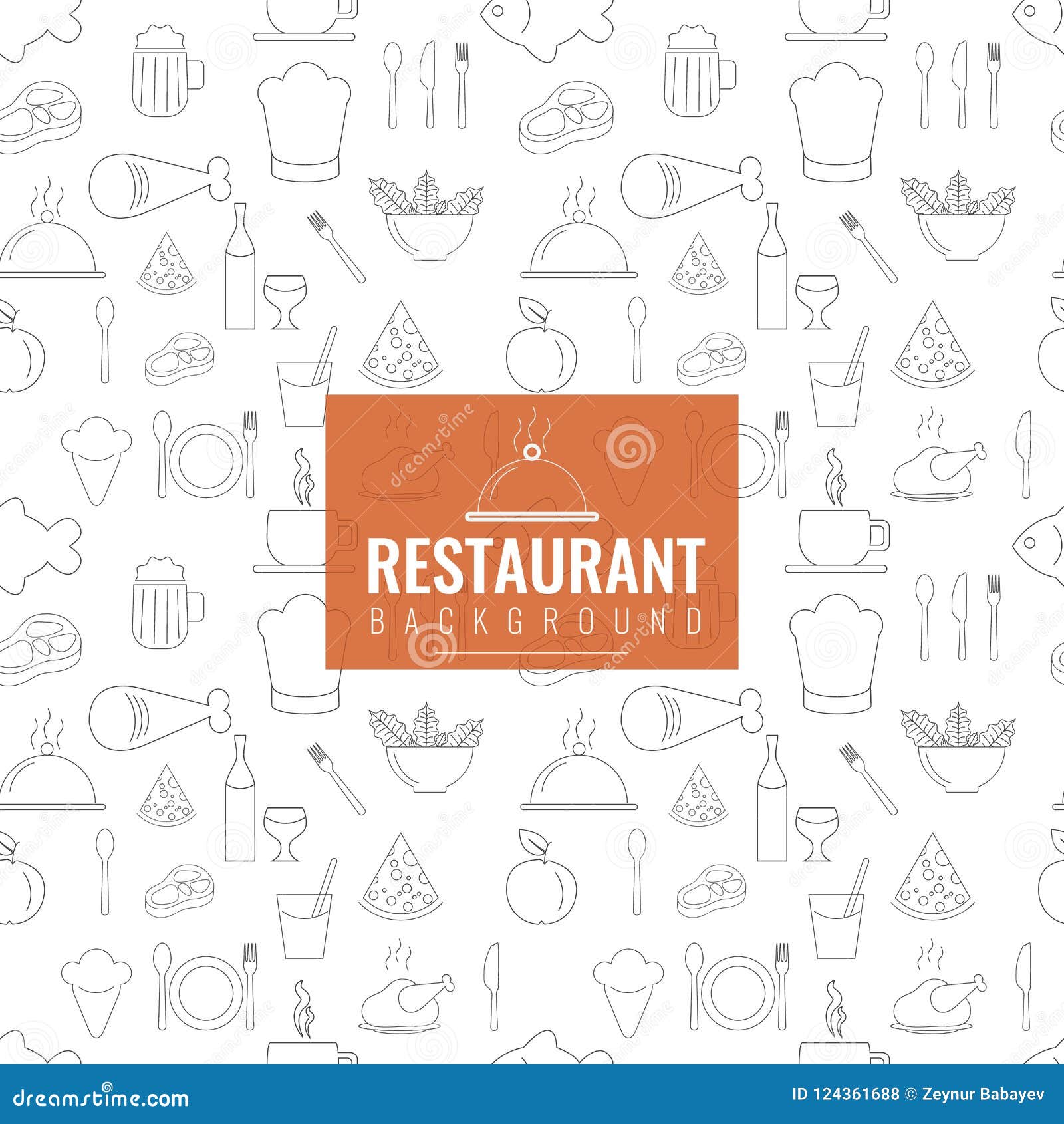 Restaurant Cafe or Food Seamless Texture Pattern for Menu, Fabric ...