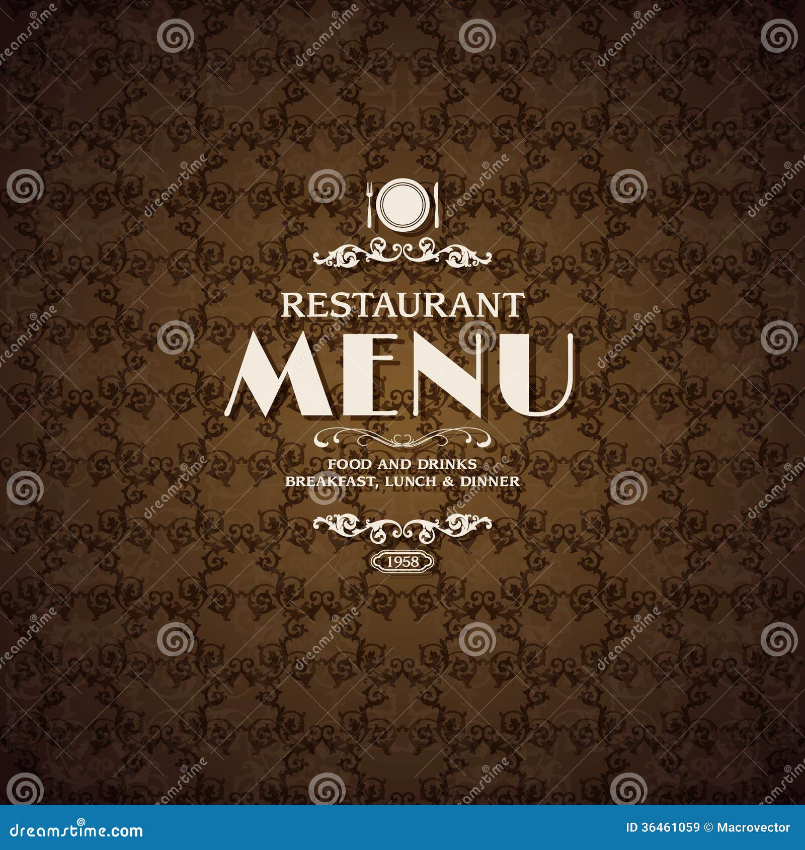 Restaurant Cafe Menu Cover Template Stock Vector - Illustration of ...