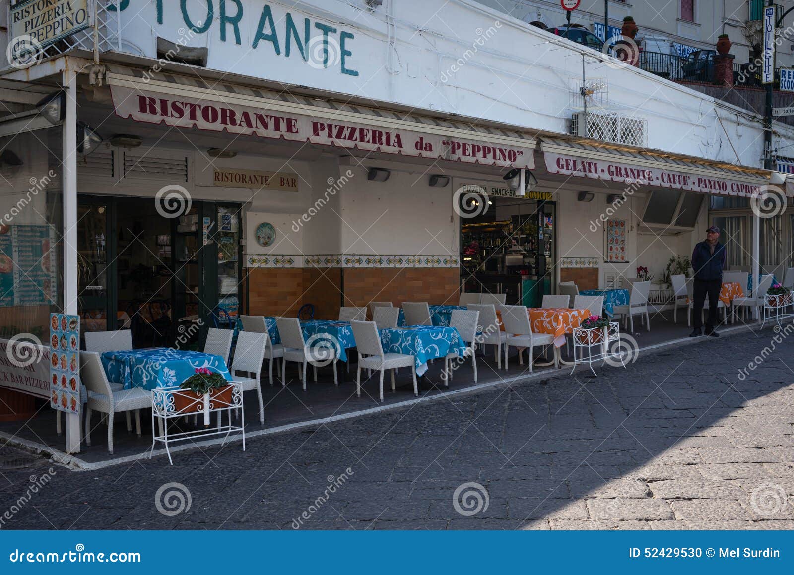 Restaurant, Capri, Italy. editorial image. Image of harbor - 52429530