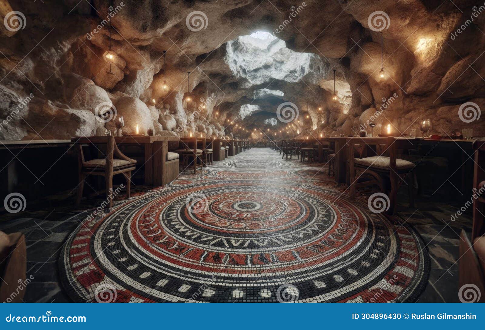 Restaurant in the Cave Interior without People Stock Photo - Image of ...