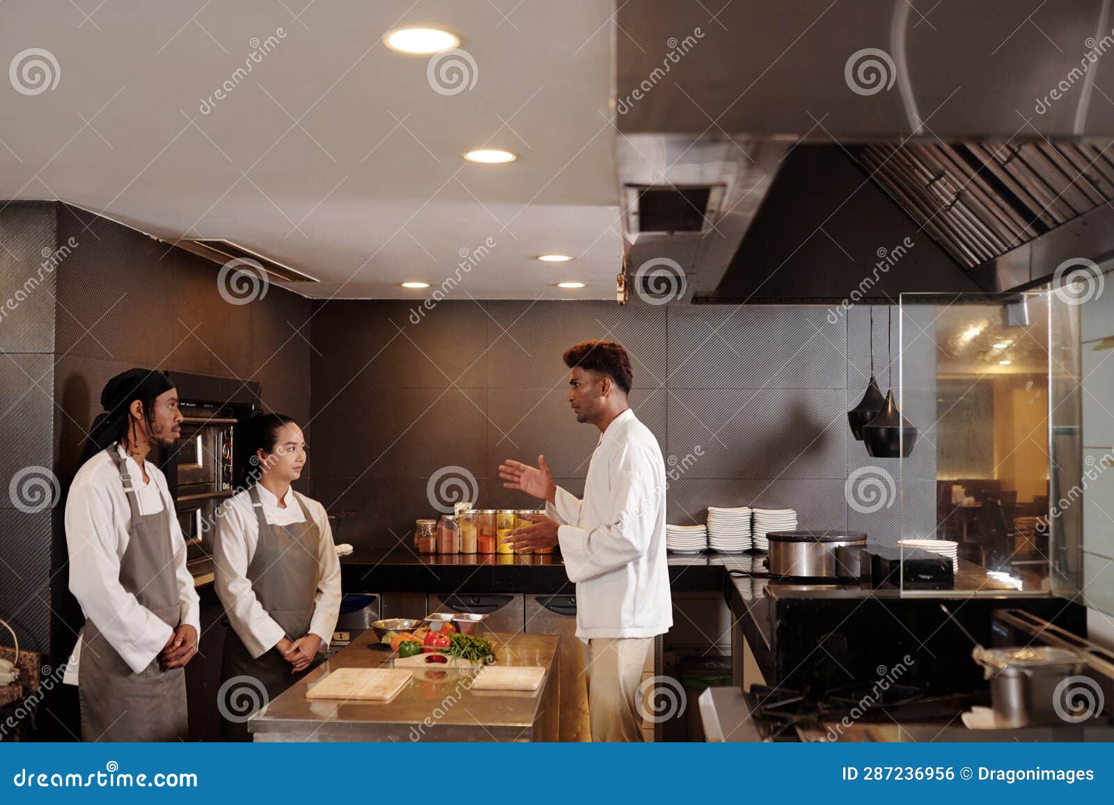 Restaurant Chef Explaining Processes Stock Photo - Image of cheerful ...