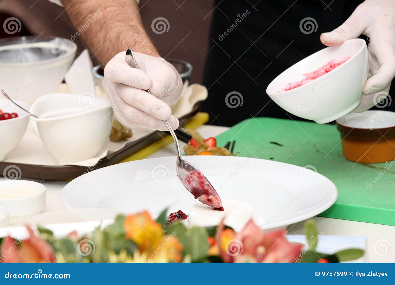 Restaurant Chief Serving the Dish Stock Image - Image of utensil ...