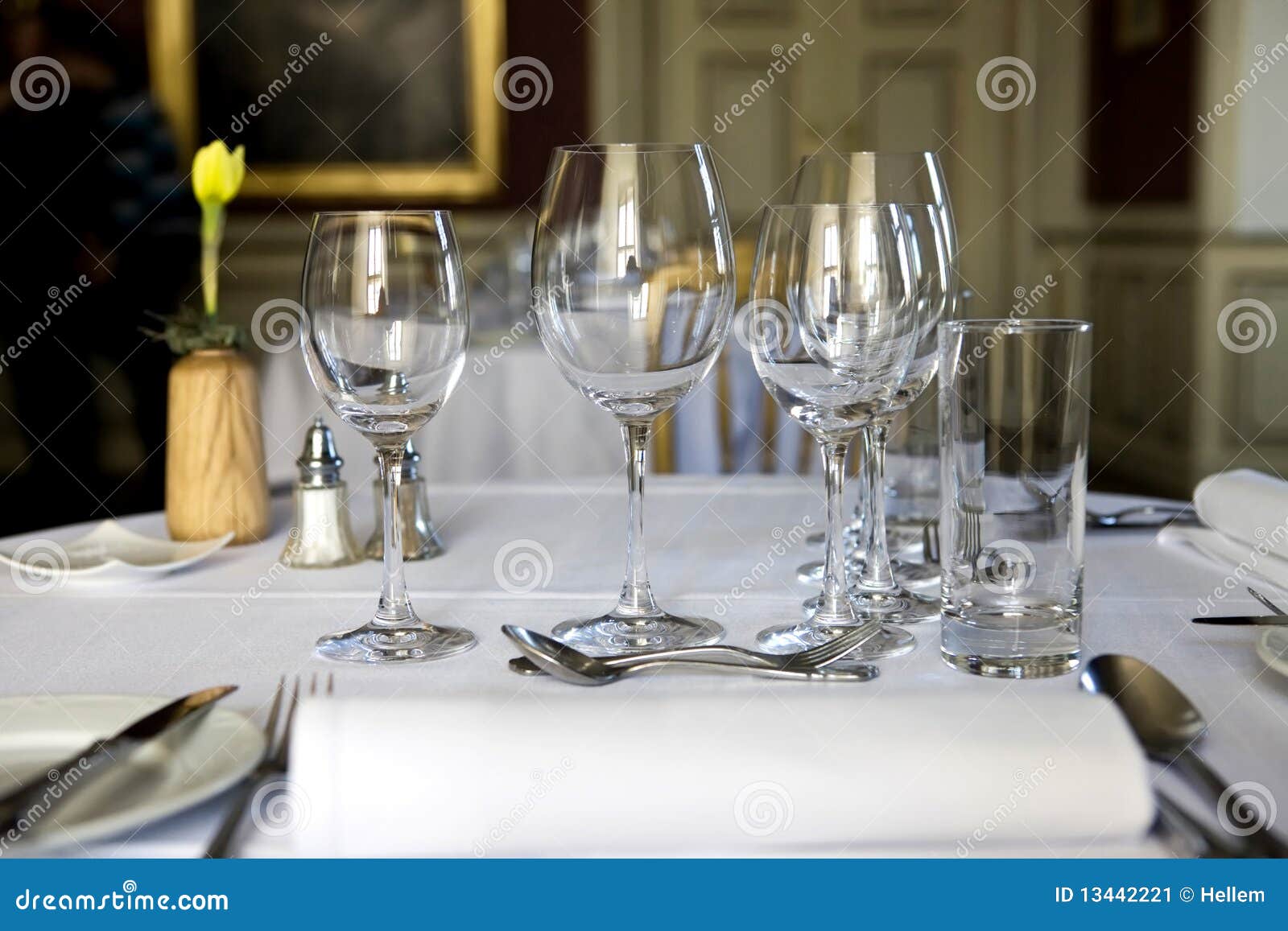 Restaurant - Classic Dinner Table Close Up Stock Image - Image of cater ...