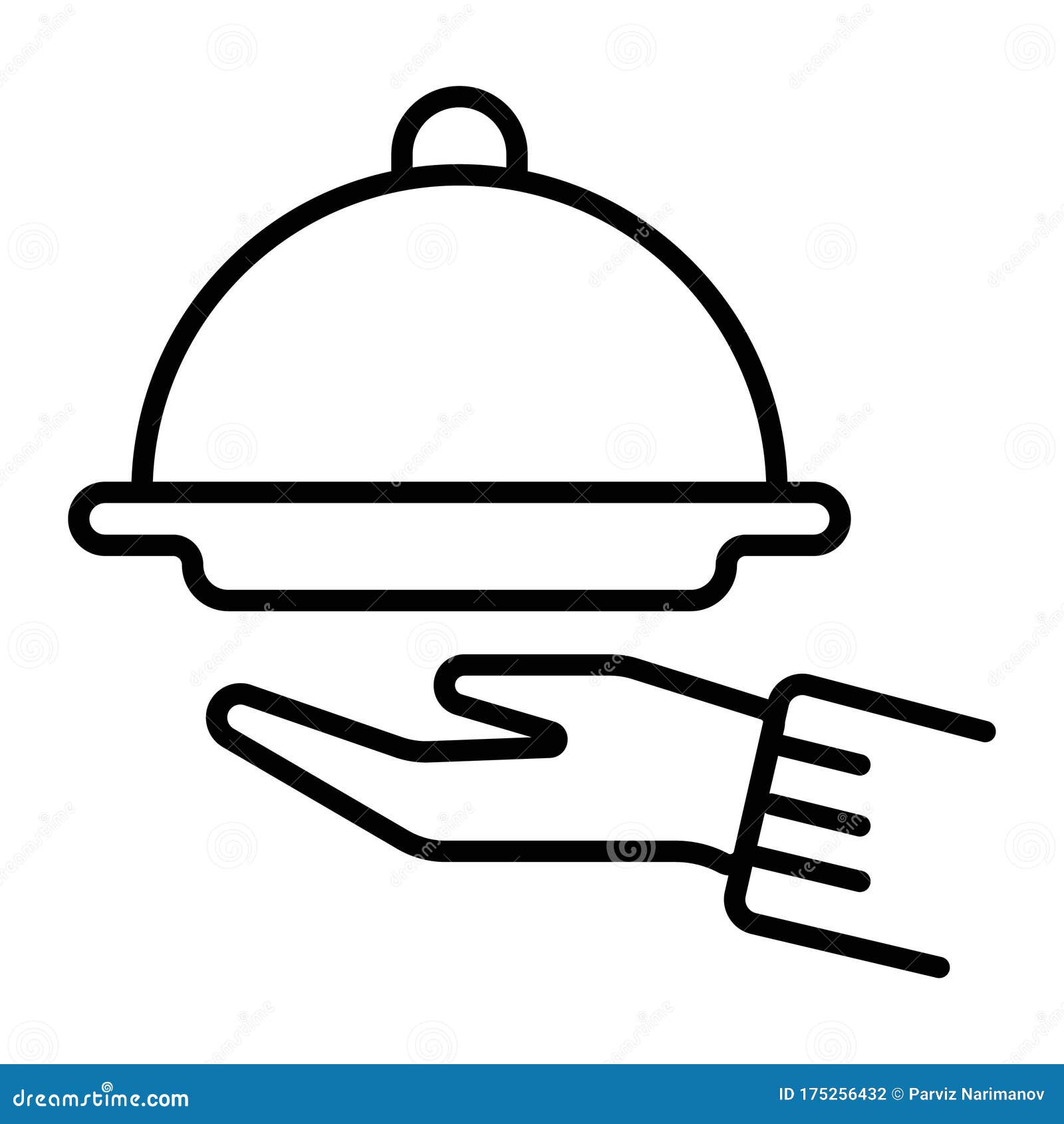 Restaurant Cloche in Hand the Waiter Icon Stock Illustration ...