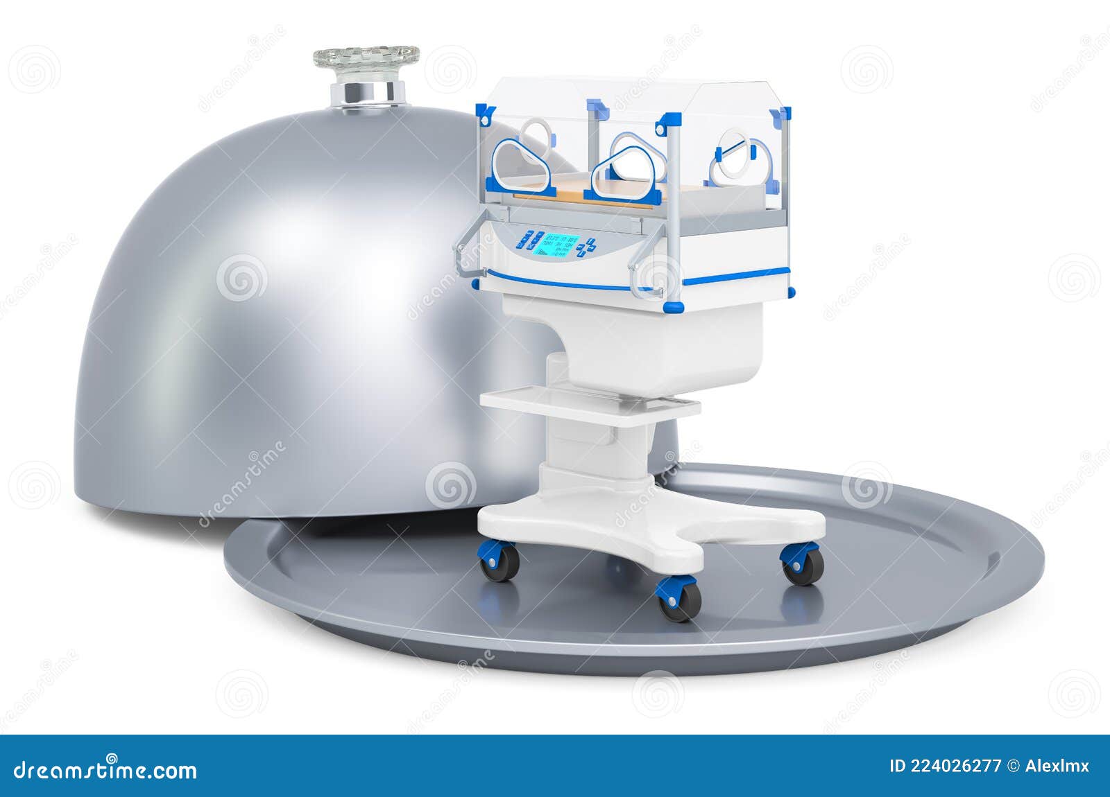 Neonatal Incubator With Energy Efficiency Chart, 3D Rendering Royalty ...