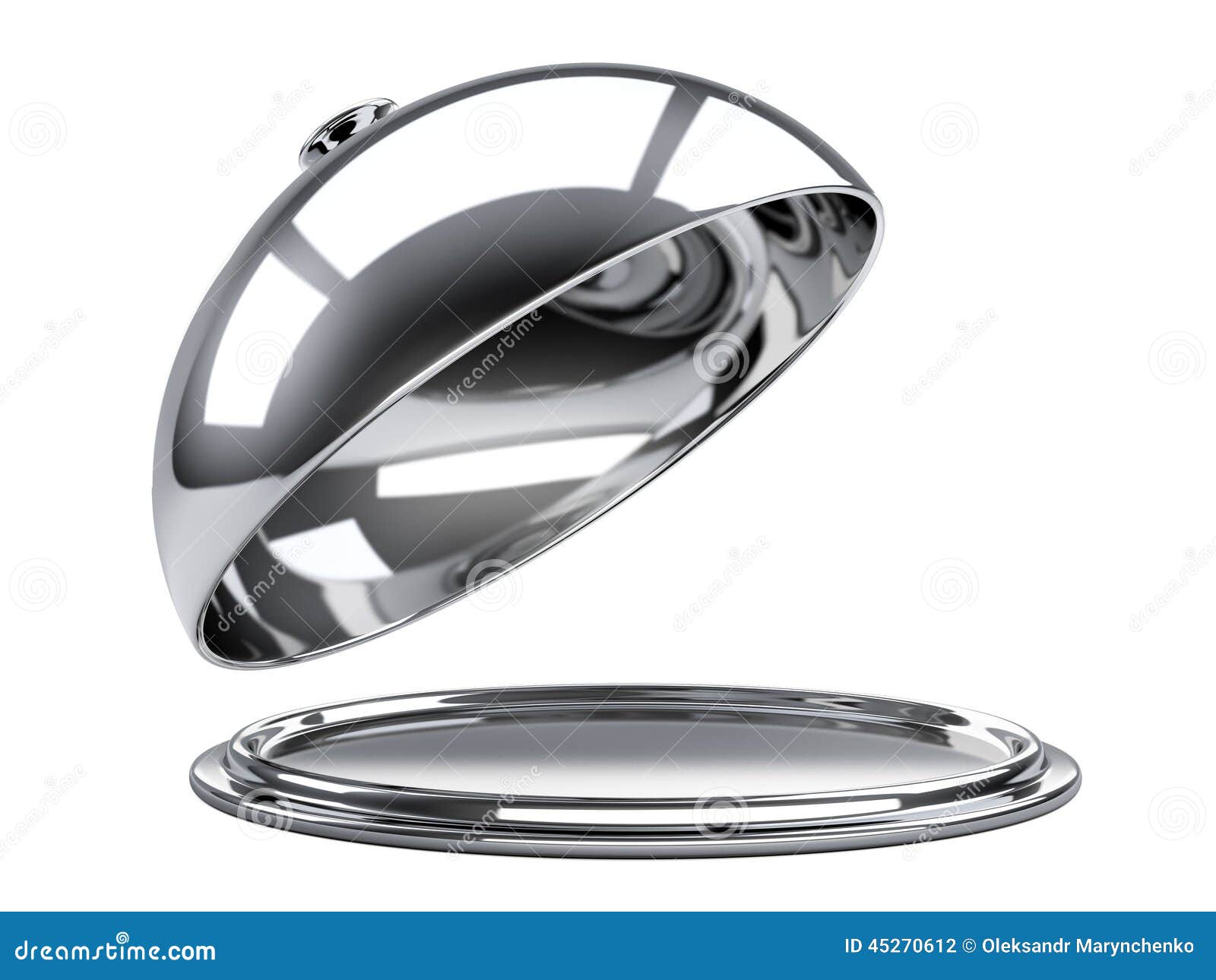 Restaurant Cloche with Open Lid Stock Illustration - Illustration of ...