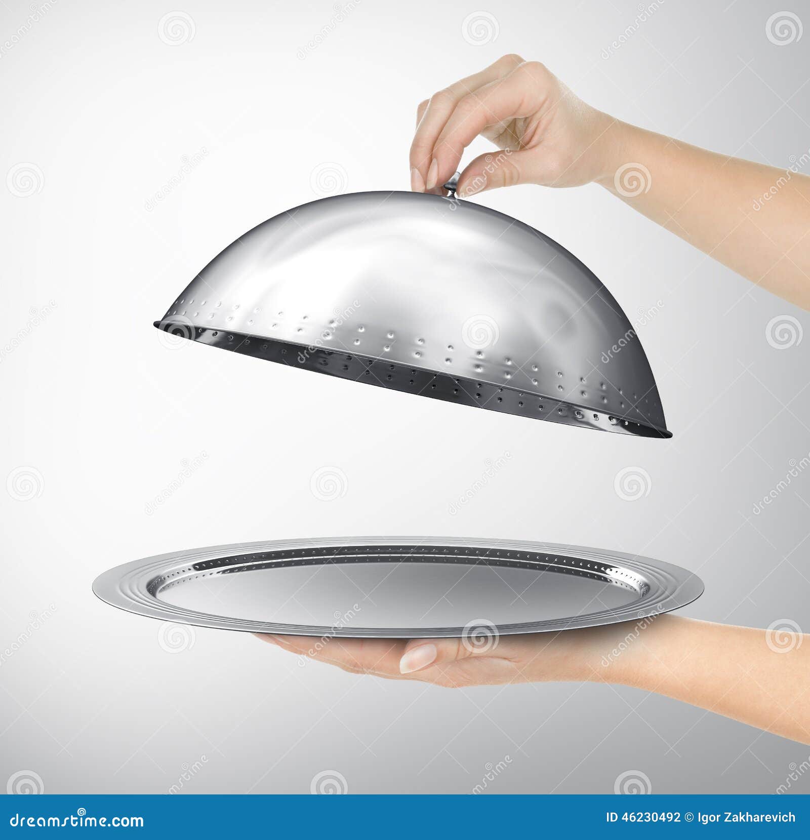 Restaurant Cloche with Open Lid. Stock Illustration - Illustration of ...