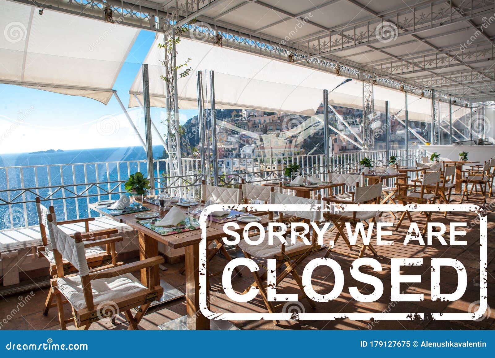 Restaurant Closed Due To Pandemia Covid-19 Stock Image - Image of ...