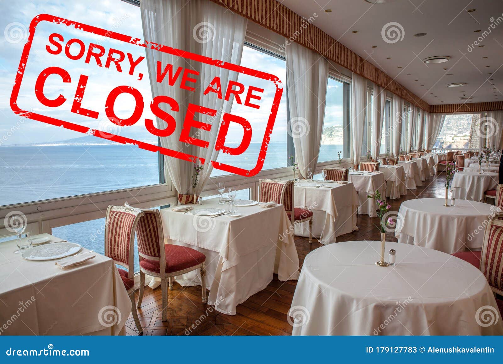 Restaurant Closed Due To Pandemia Covid-19 Stock Image - Image of ...