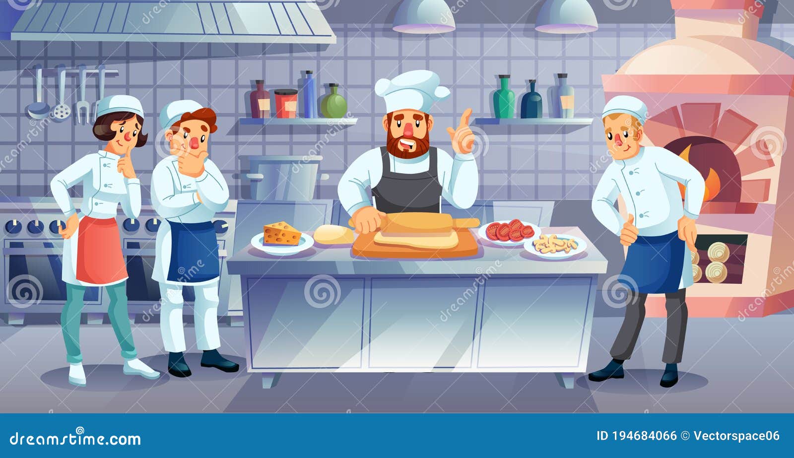 Restaurant Cooking Master Class, Culinary Lesson Stock Vector ...