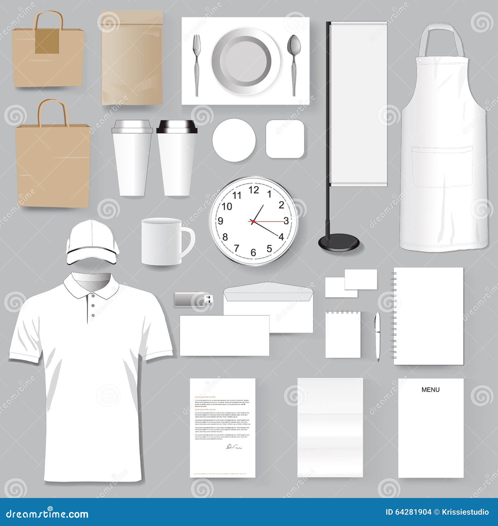 Restaurant Corporate Branding Identity Template Design Set. Stock ...