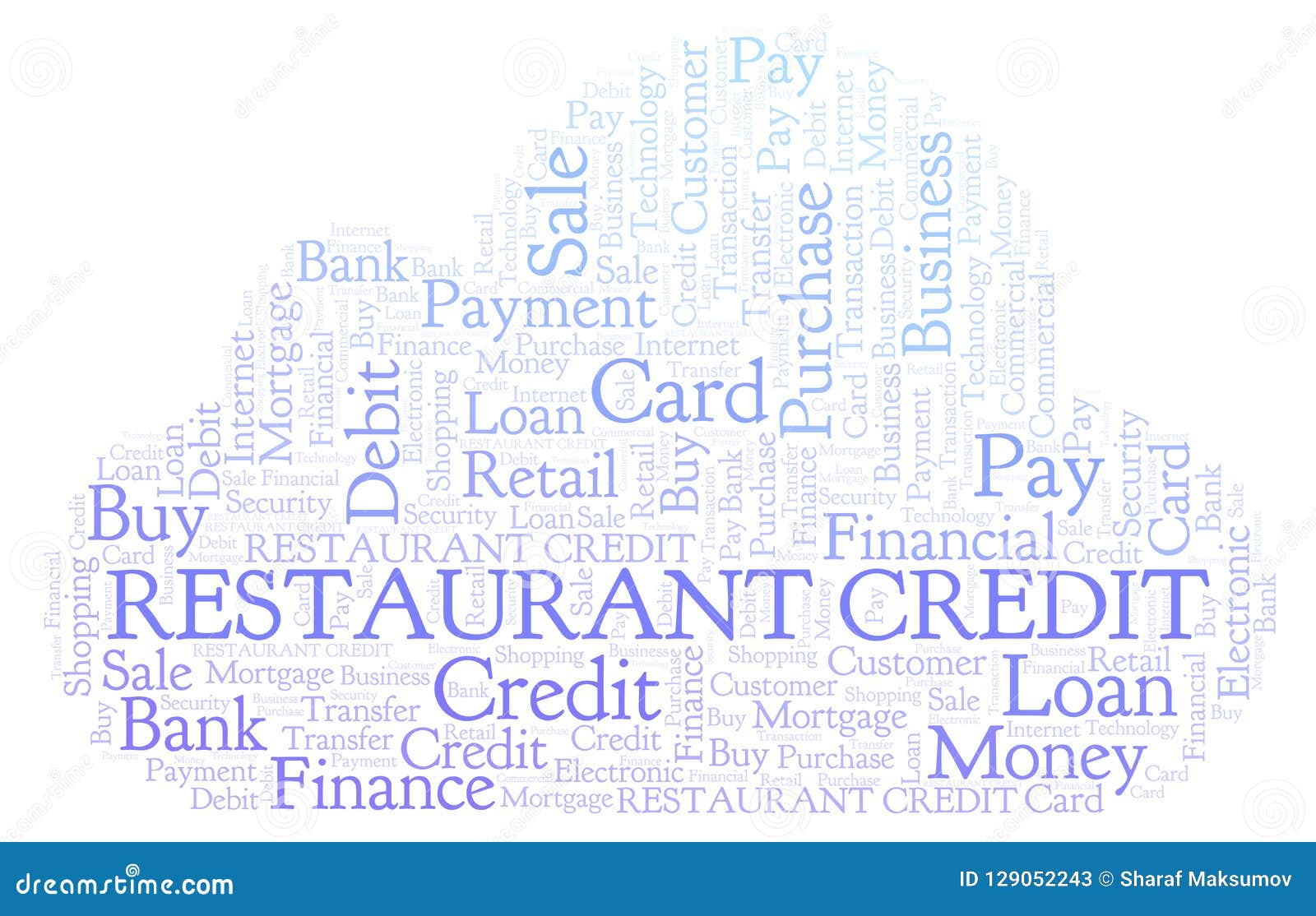 Restaurant Credit Word Cloud. Stock Illustration - Illustration of font ...
