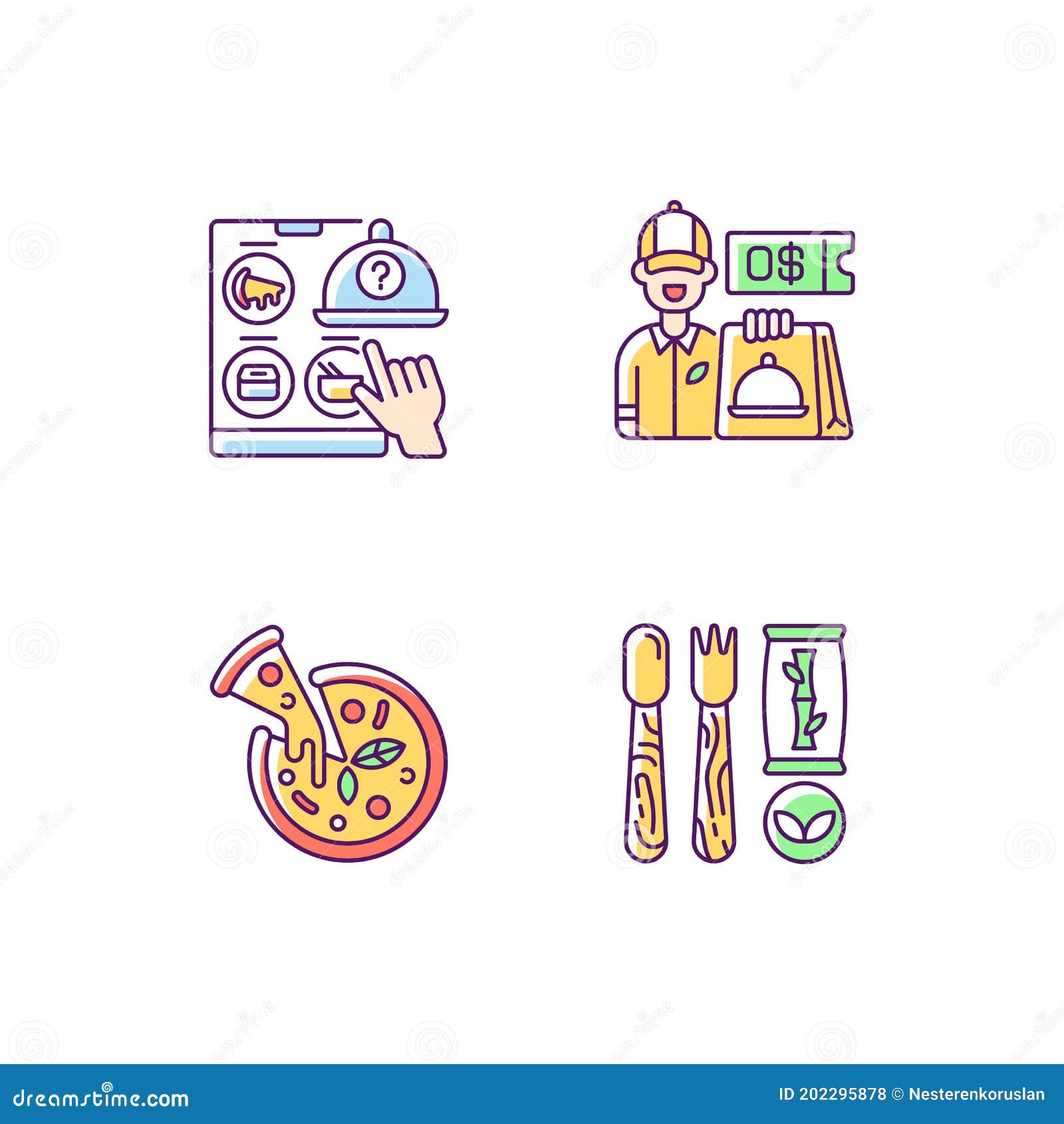 Restaurant Delivery Service RGB Color Icons Set Stock Vector ... Restaurant Delivery Service RGB Color Icons Set Stock Vector ...
