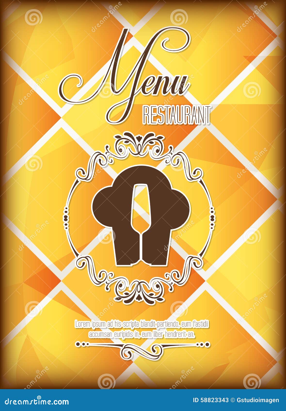 Restaurant design. stock vector. Illustration of orange - 58823343