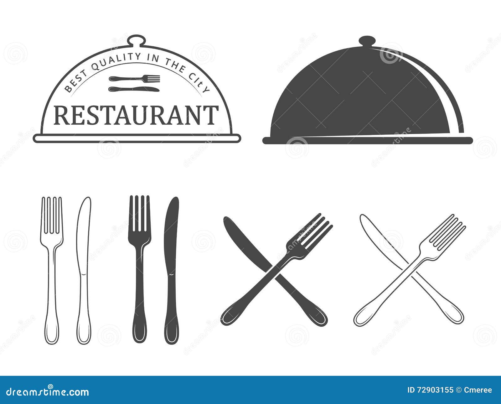 Restaurant design elements stock vector. Illustration of symbol - 72903155