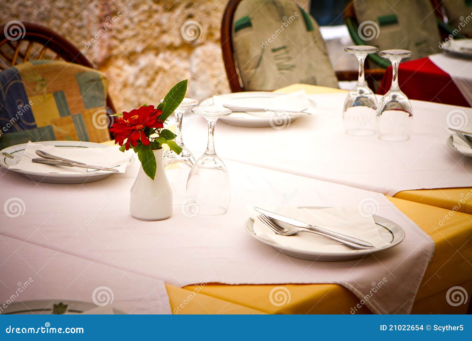Restaurant dining table stock photo. Image of table, business - 21022654