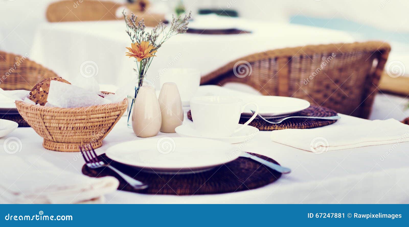 Restaurant Dining Table Set Up Service Concept Stock Image - Image of ...