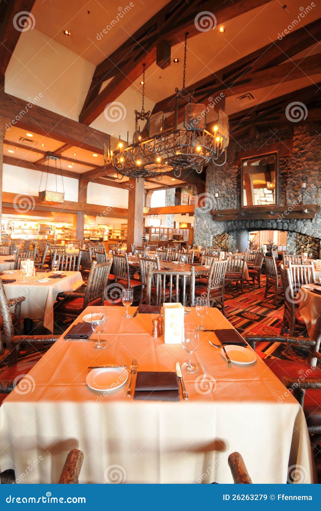 Restaurant Dining Tables with High Ceiling Stock Image - Image of ...