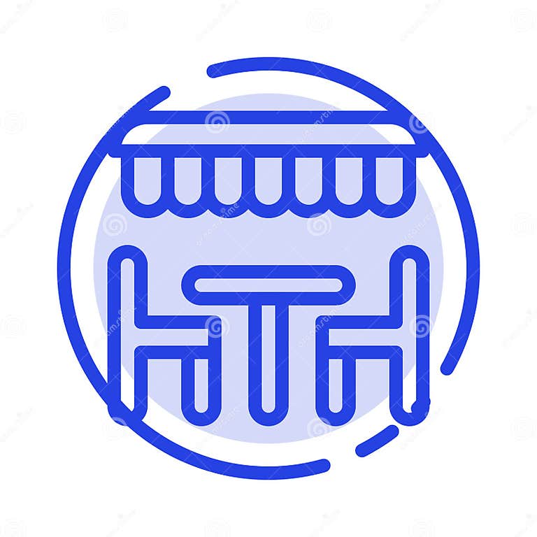 Restaurant, Dinner, Eat, Spring Blue Dotted Line Line Icon Stock Vector ...