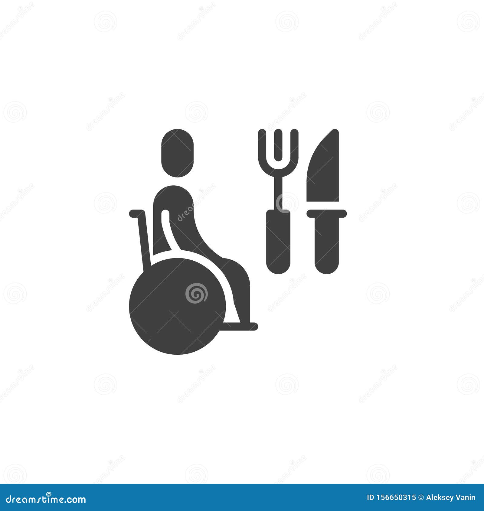 Restaurant Disability Service Vector Icon Stock Vector - Illustration ...