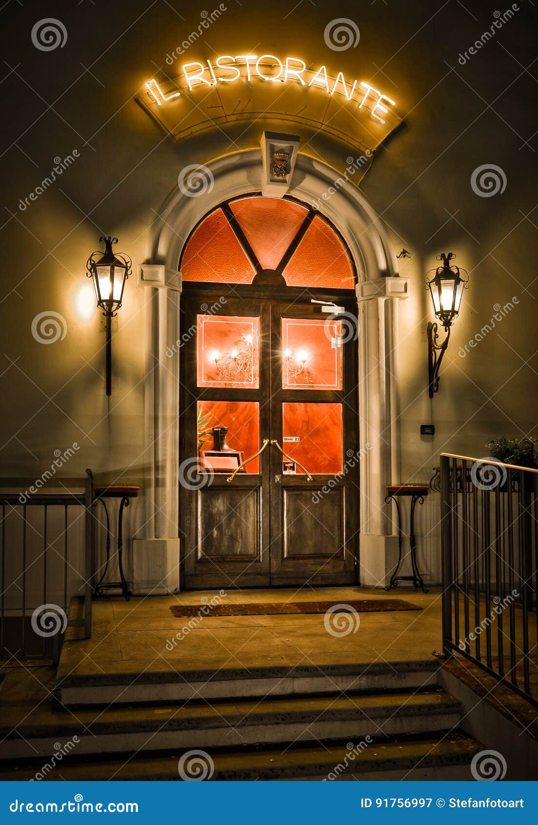 Red Restaurant Door With A Closed Sign In The Window Editorial Photo ...
