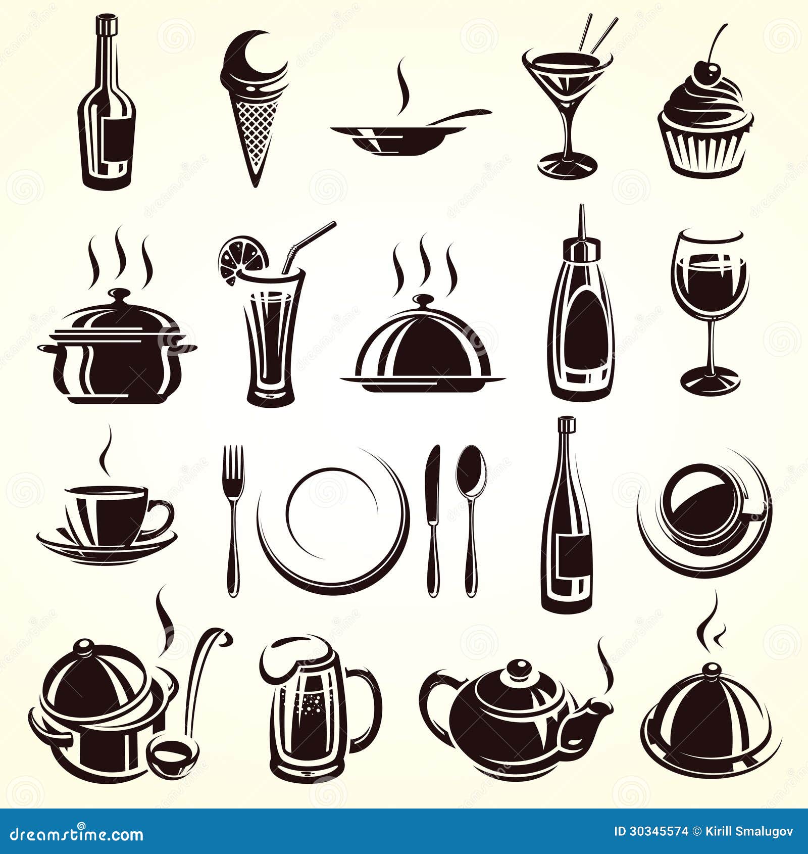 Restaurant Elements Set Stock Illustrations – 25,282 Restaurant ...
