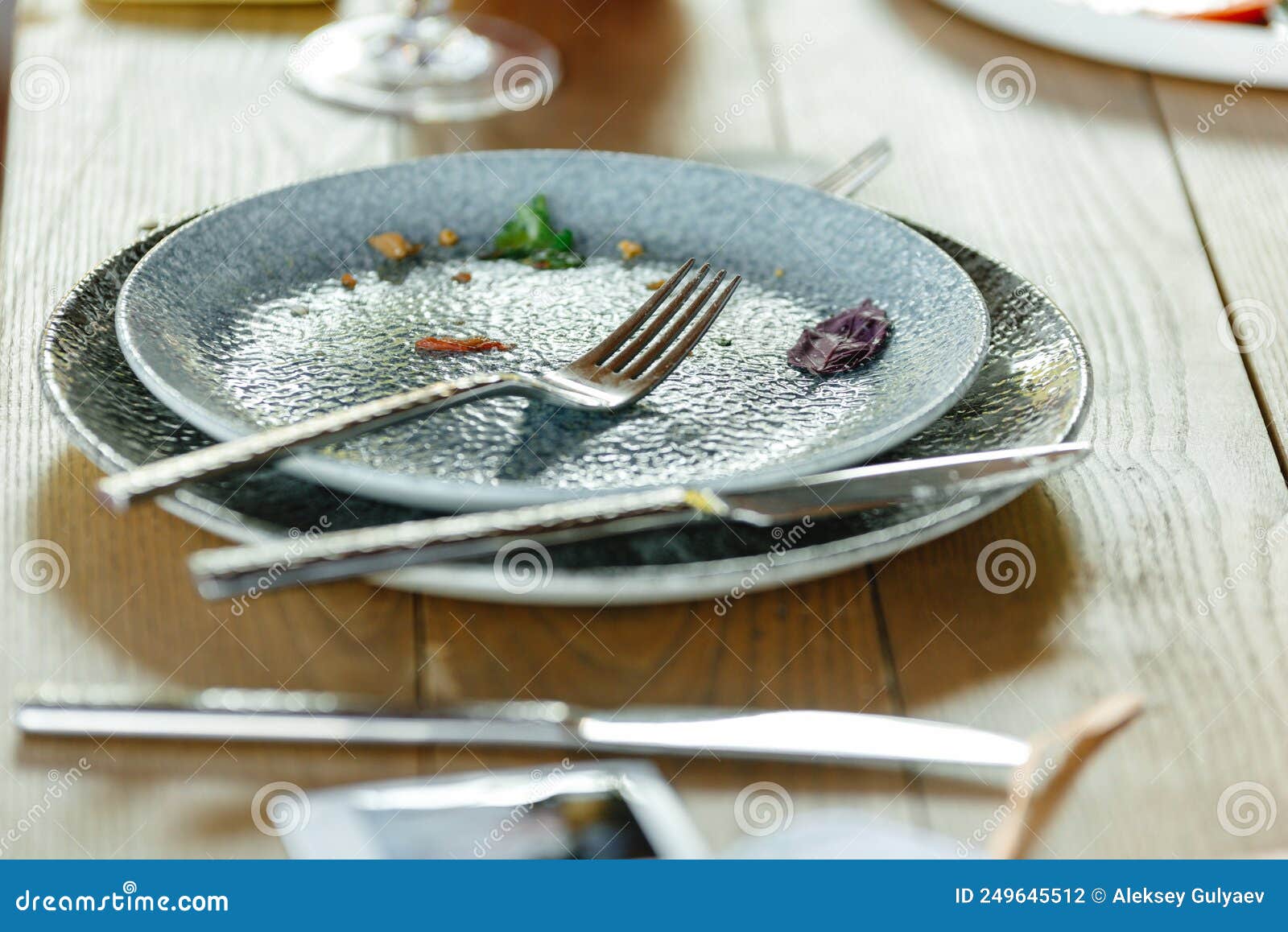 Restaurant Empty Dirty Plate. People Ate Food and Left an Empty Plate ...