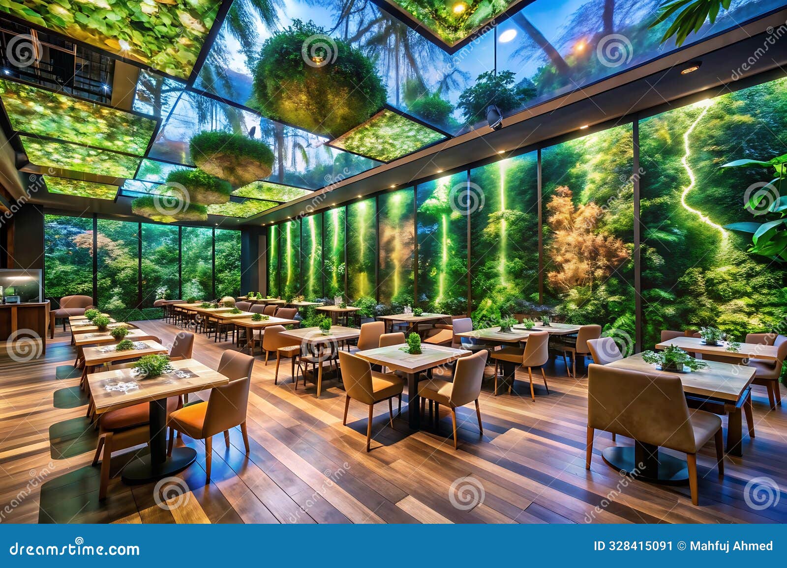 The Futuristic Restaurant Features a Rainforest-inspired Design Idea ...