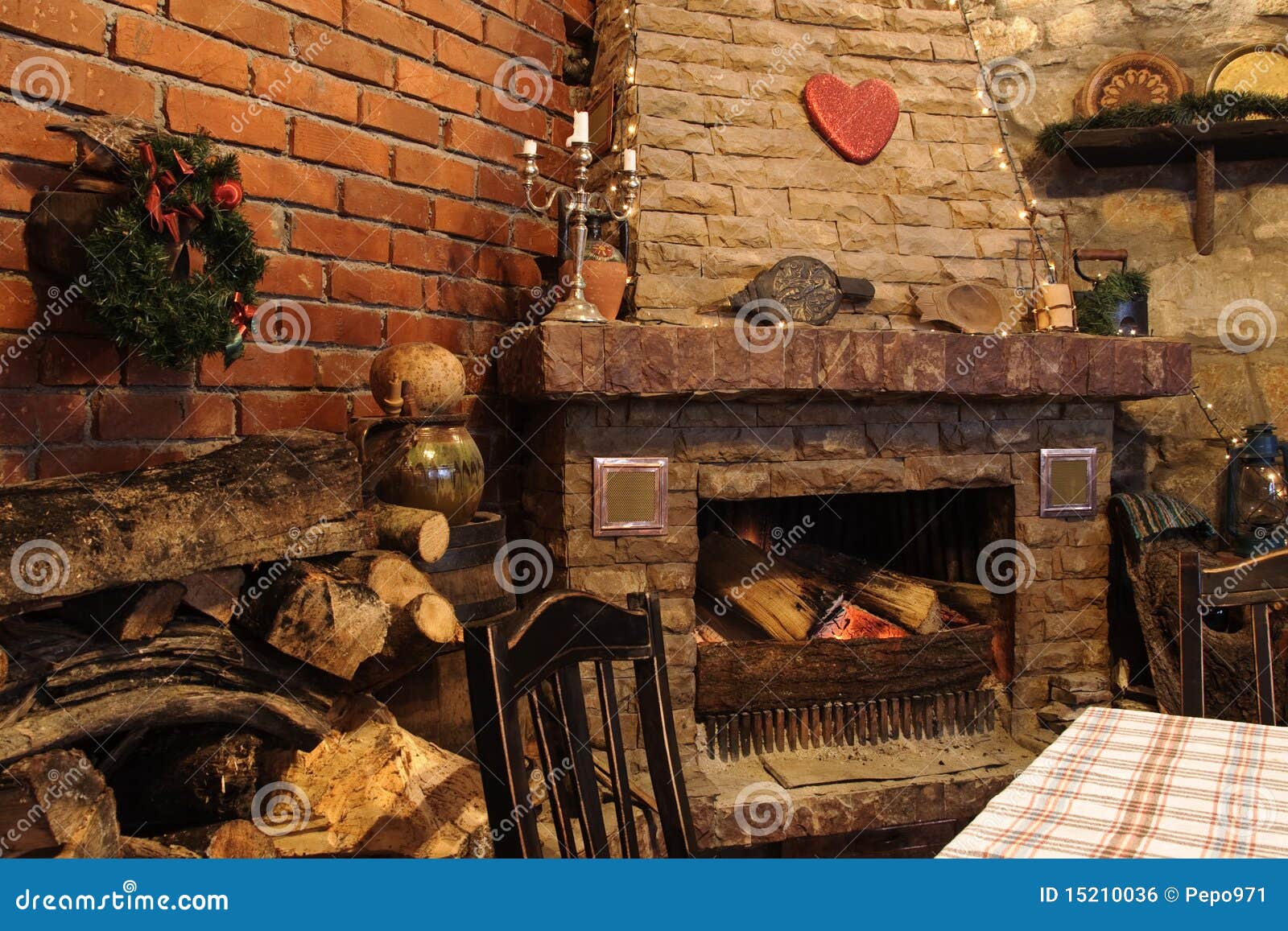 Restaurant with fireplace stock photo. Image of restaurant - 15210036