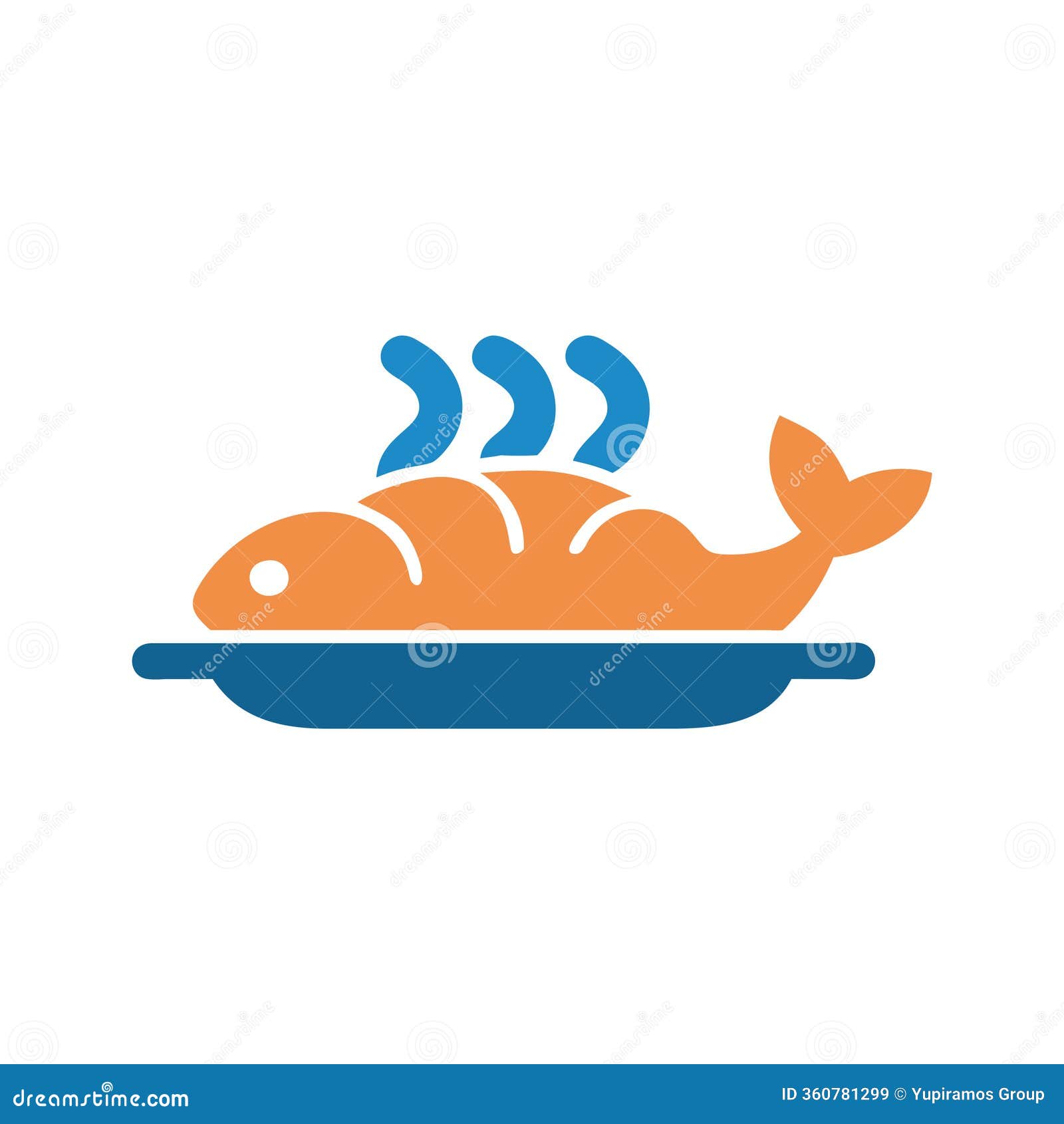 Restaurant fish dish icon stock illustration. Illustration of kitchen ...
