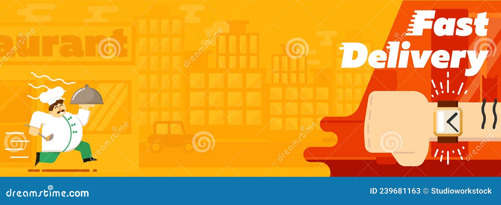 Restaurant Food Fast Delivery Header Website Banner Stock Vector ...