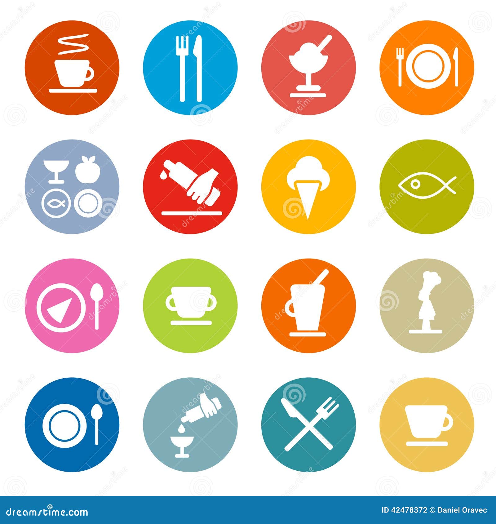 Restaurant - Food Icons Set Stock Vector - Illustration of biscuit ...