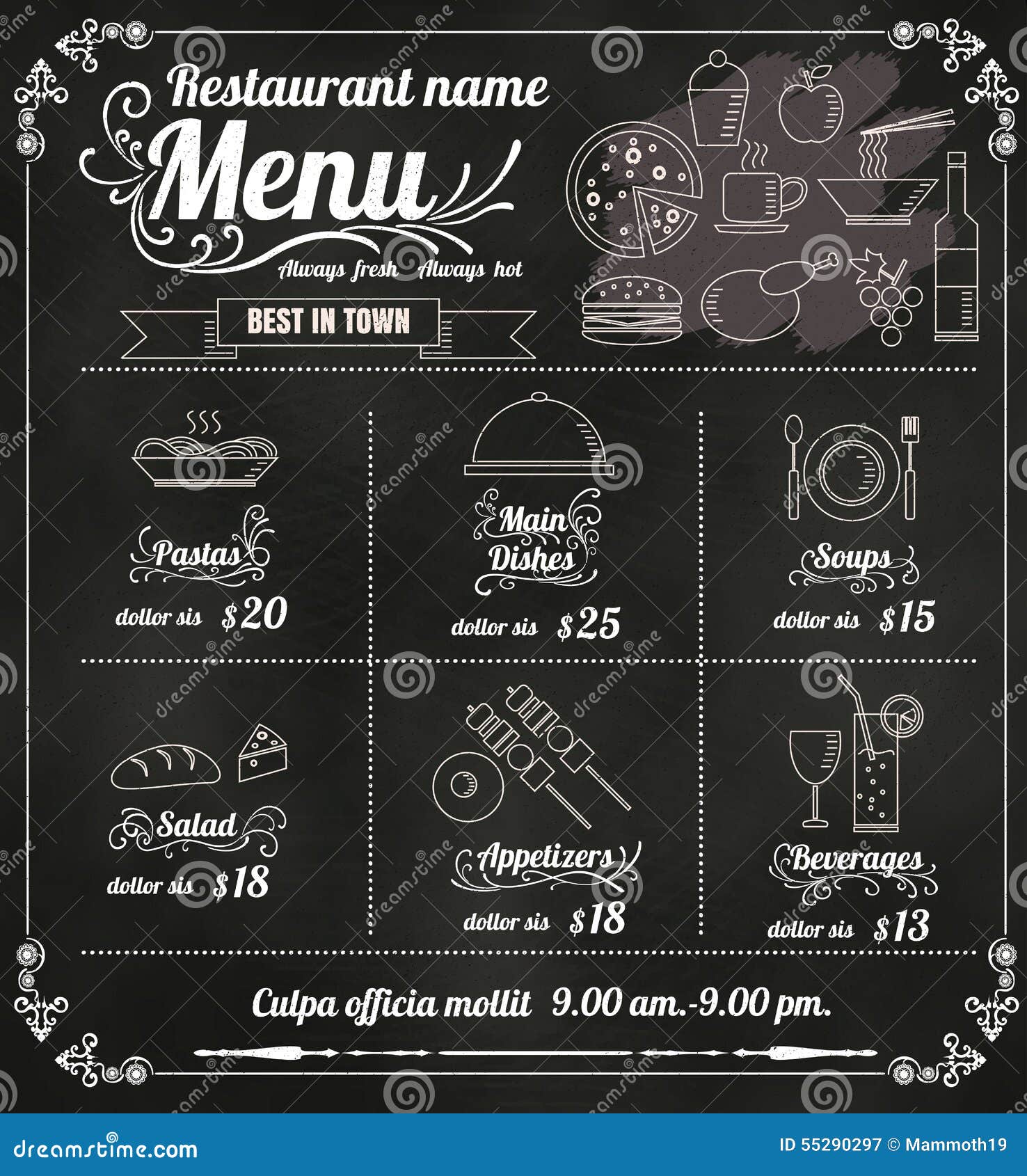 Blackboard Menu Background