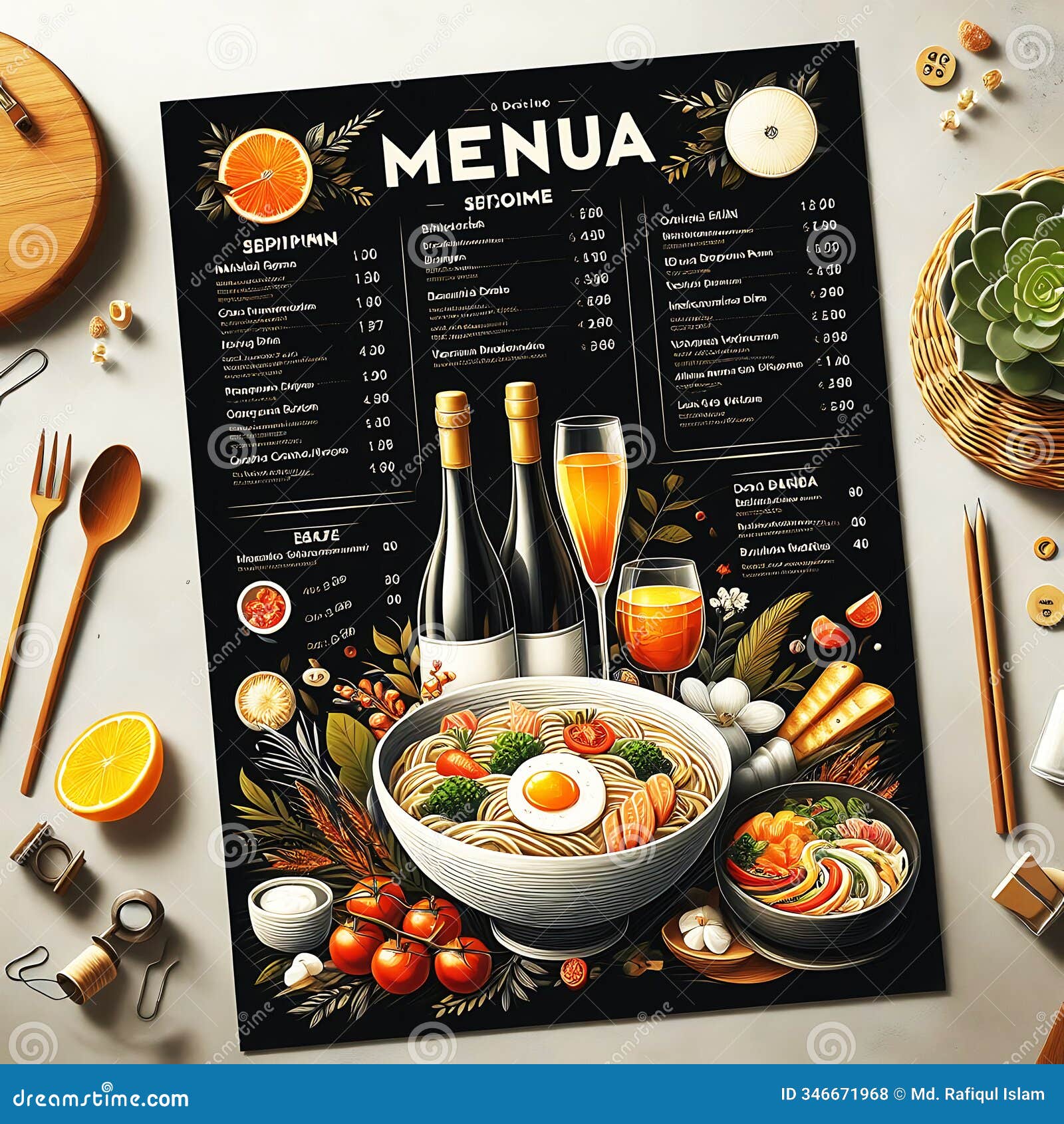 Restaurant Menu Flyer Templates Design Illustration Stock Photo - Image ...