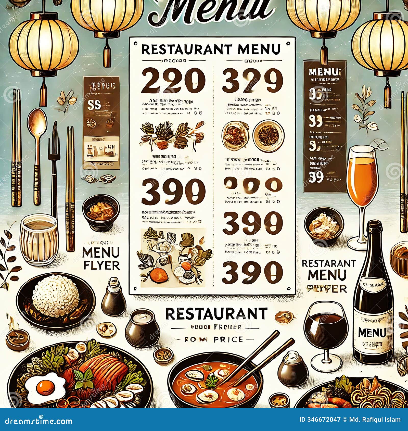 Restaurant Menu Flyer Templates Design Illustration Stock Image - Image ...
