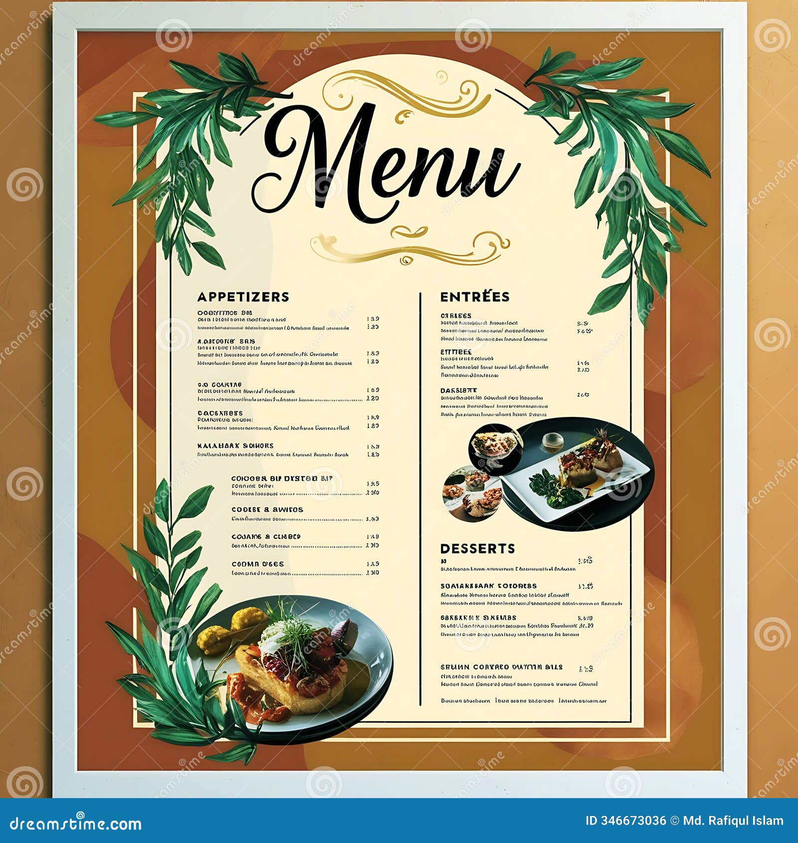 Restaurant Food Menu Poster Design Template Stock Illustration ...