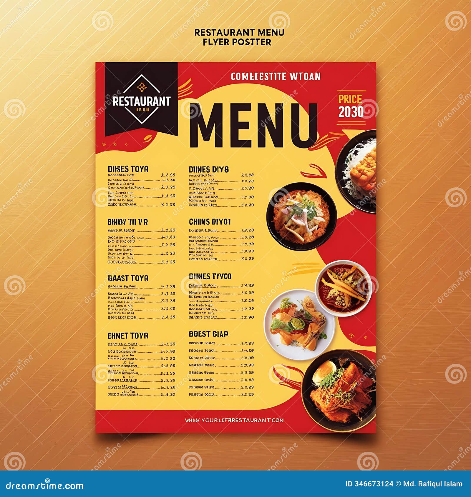 Restaurant Food Menu Poster Design Template Stock Photo - Image of ...