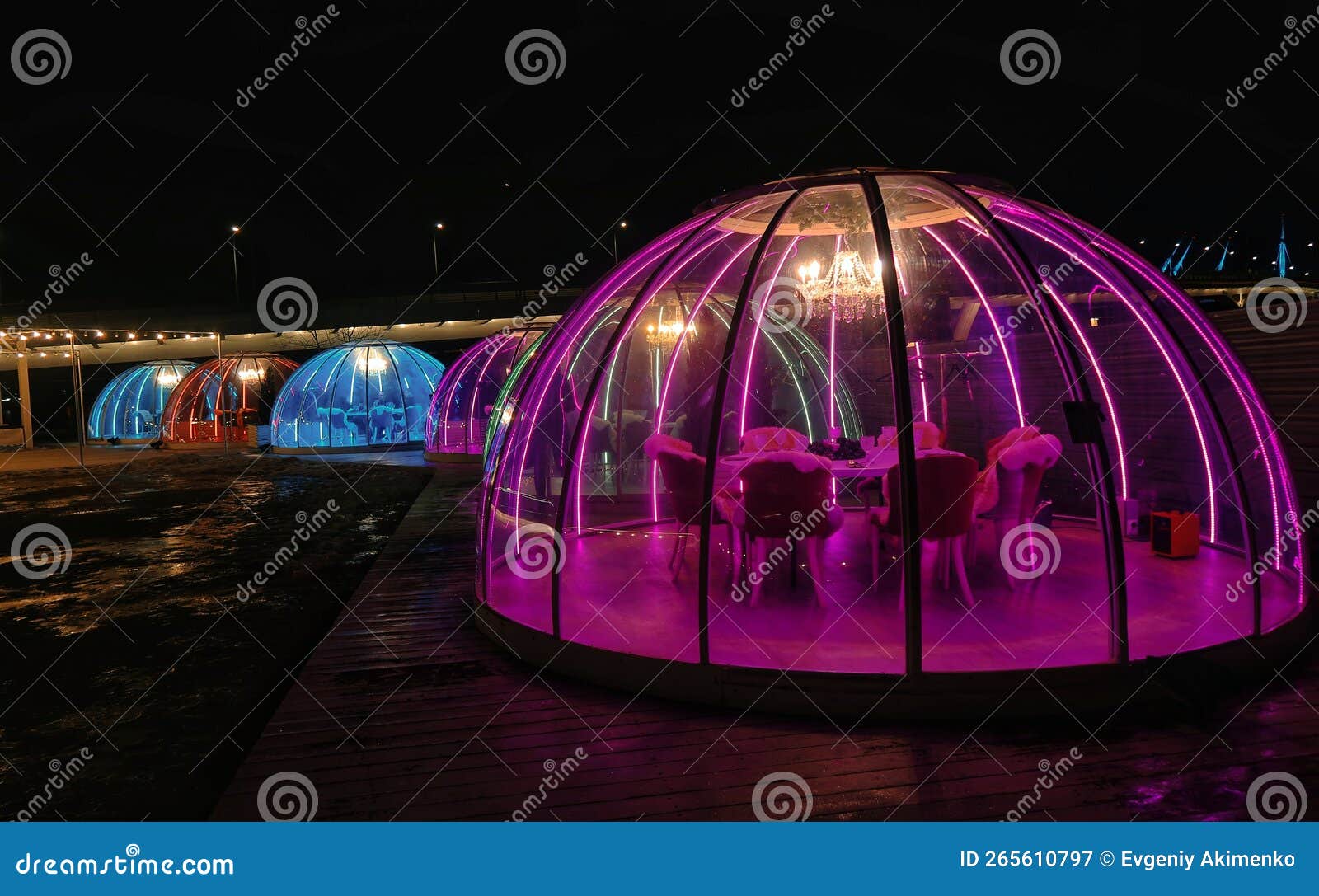 Restaurant in the Form of Domed Booths Editorial Photography - Image of ...