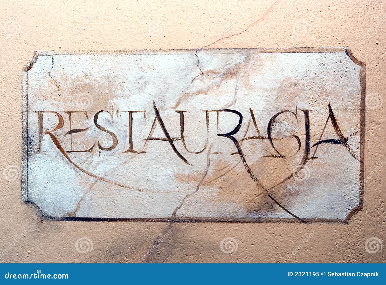 Restaurant fresco sign. stock image. Image of restaurant - 2321195