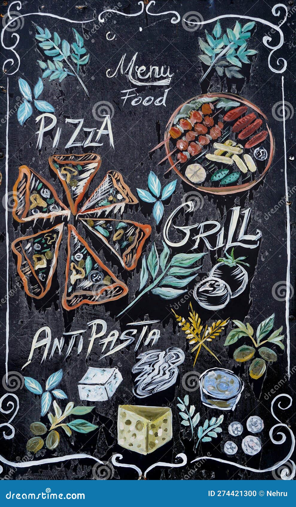 Restaurant Hand Made Menu Written on the Blackboard Stock Photo - Image ...