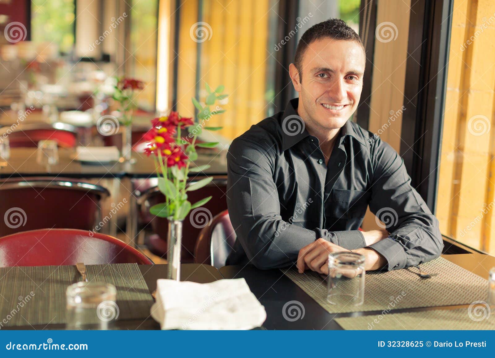 Restaurant stock image. Image of handsome, business, dinner - 32328625