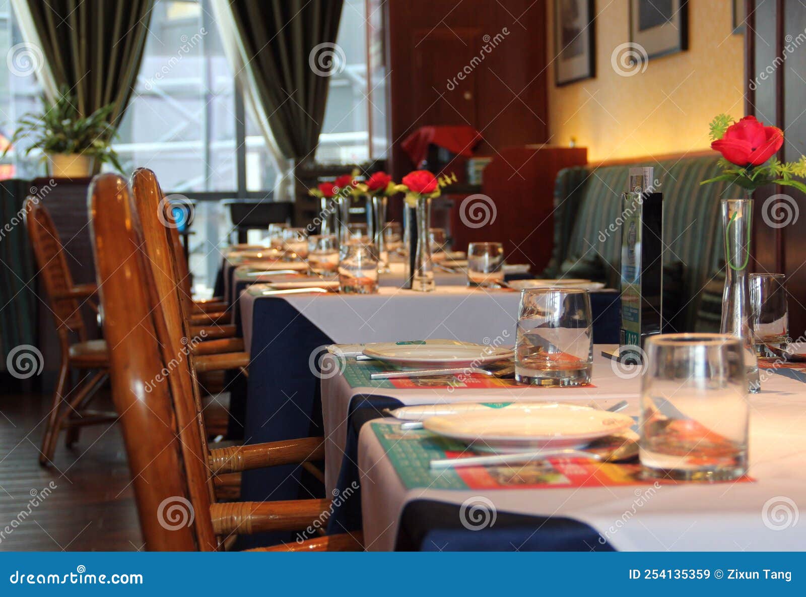 The Restaurant Has a Beautiful and Elegant Environment Stock Image ...