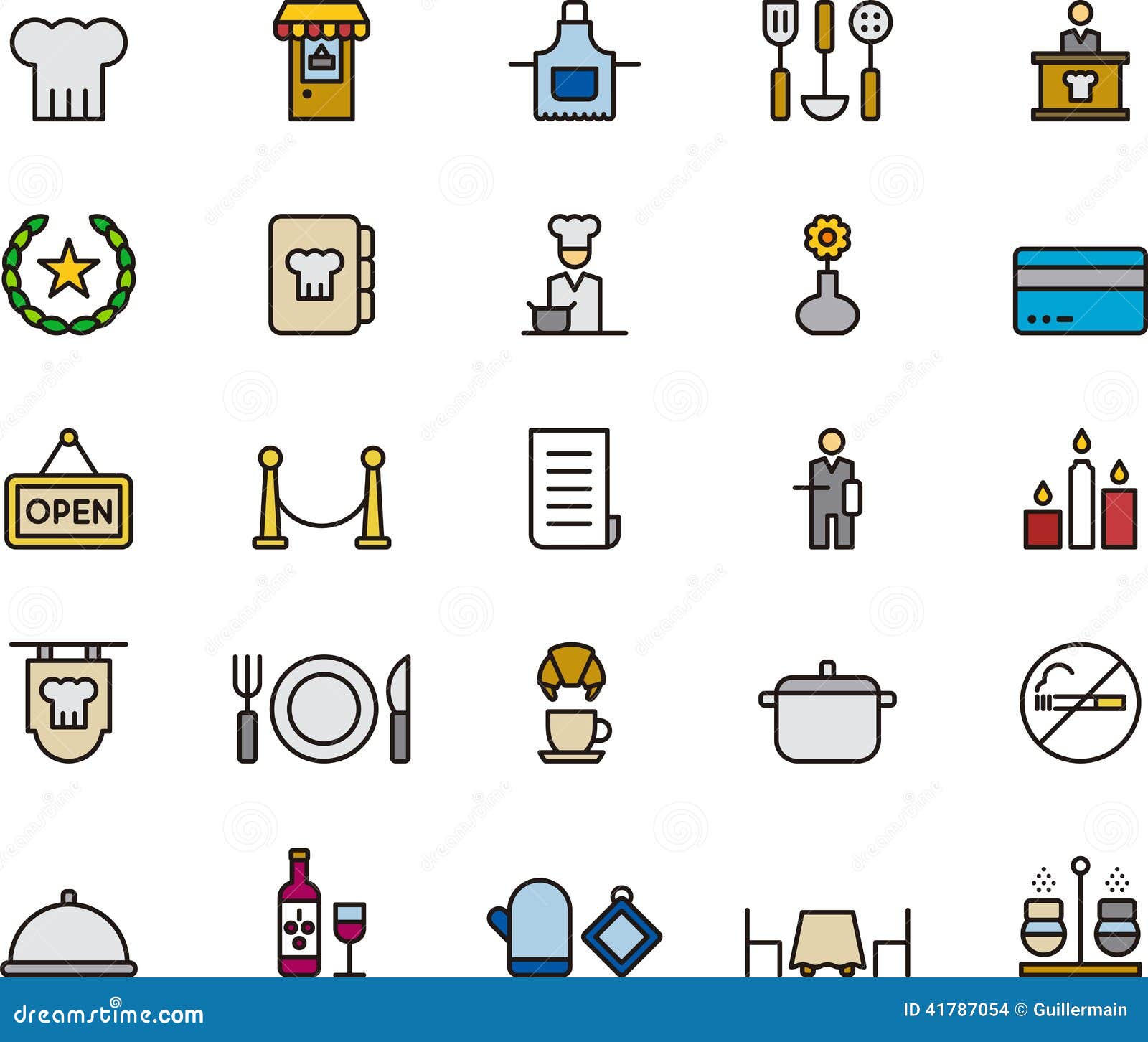 Restaurant icons stock vector. Illustration of isolated - 41787054
