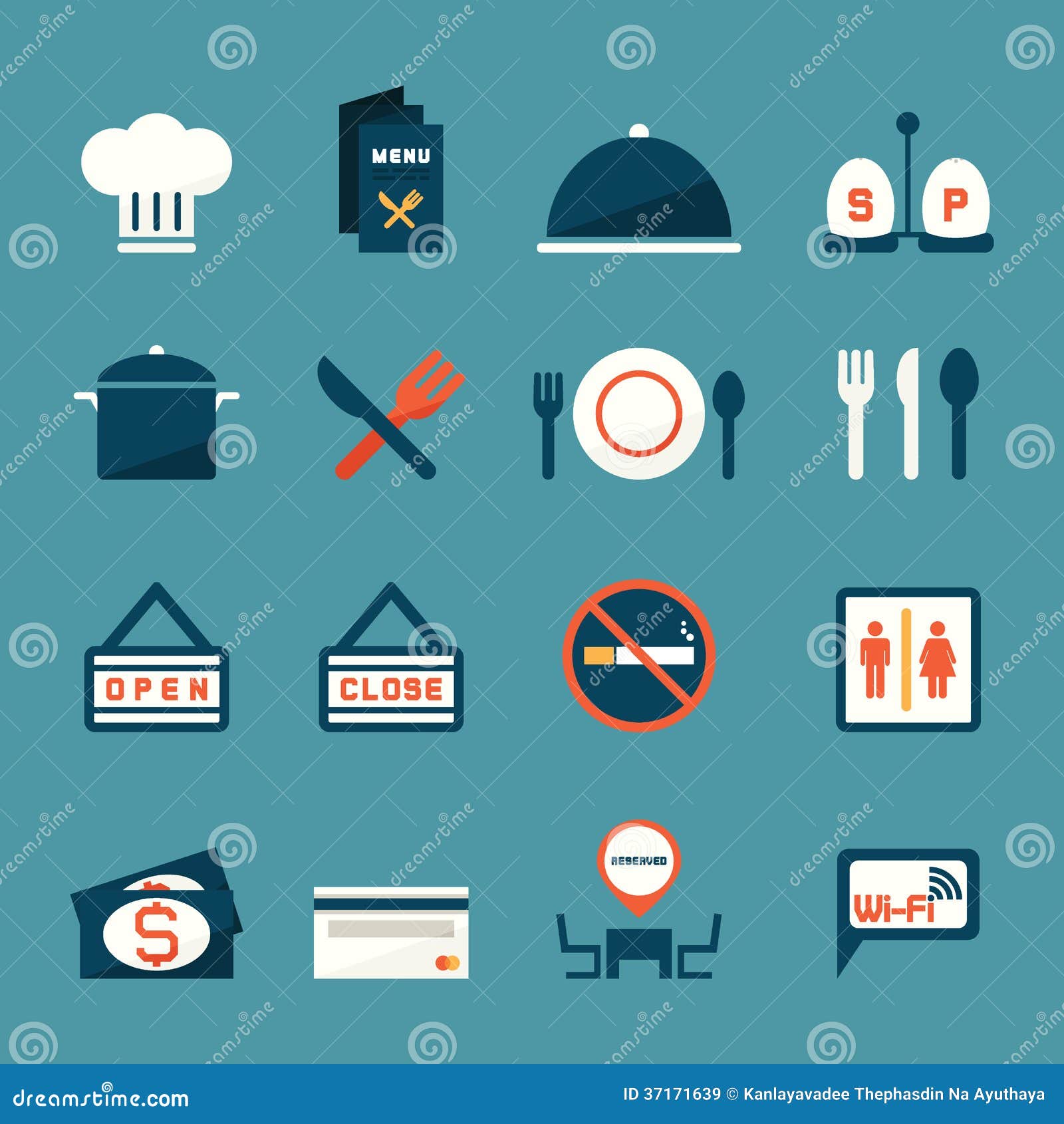 Restaurant Icons stock vector. Illustration of minimalist - 37171639