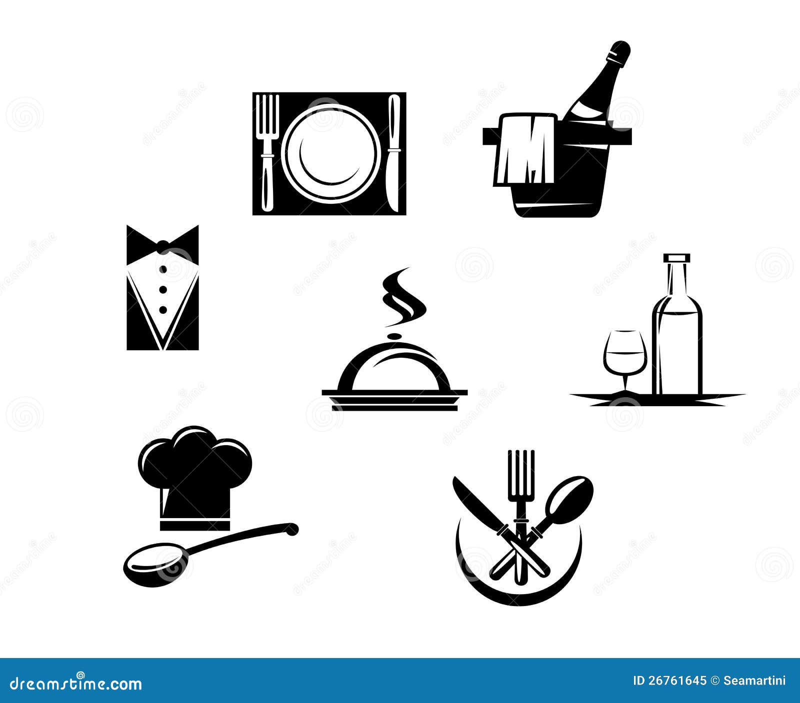 Restaurant Icons and Menu Elements Stock Vector - Illustration of ...