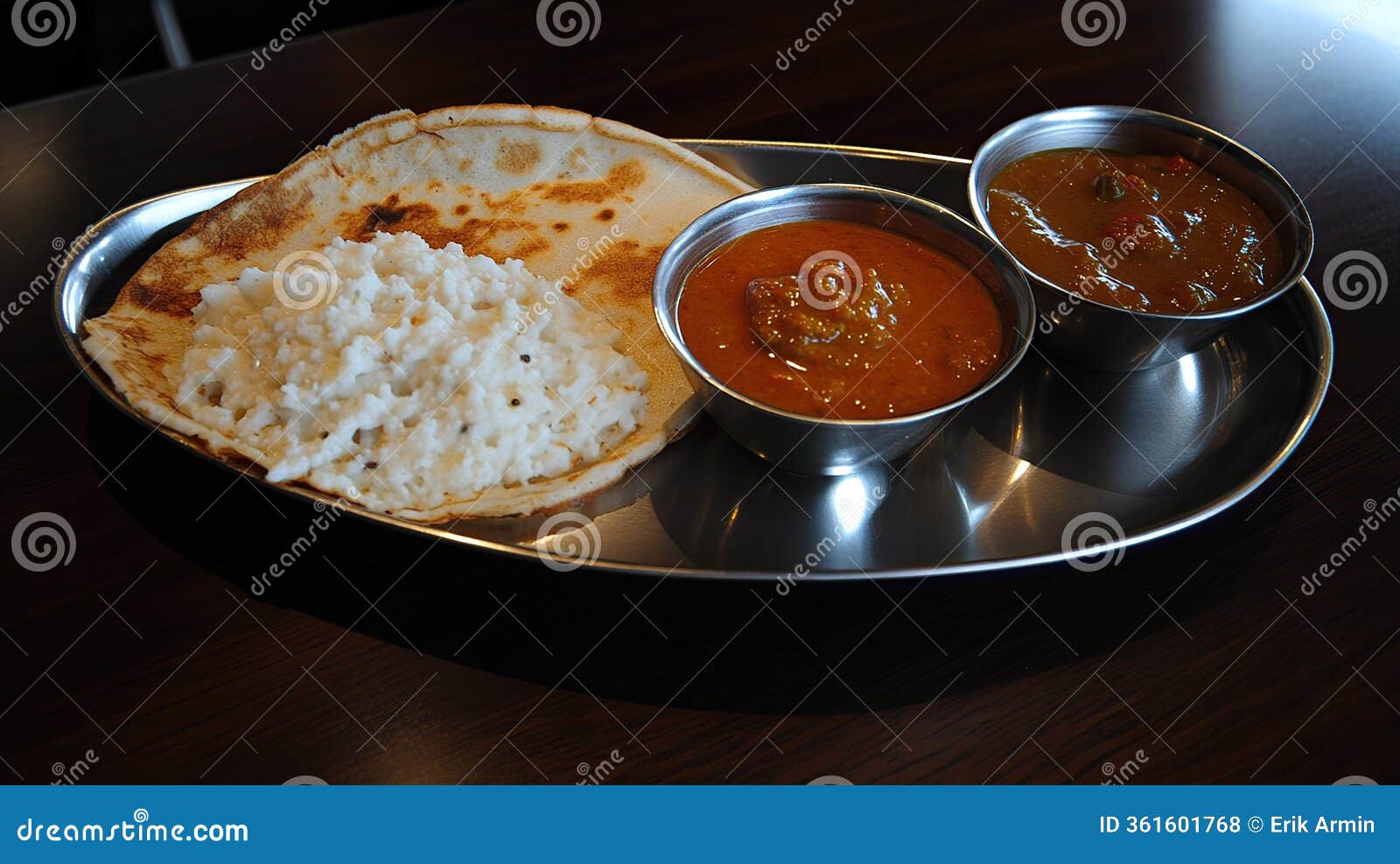 Restaurant Indian Curry Rice Naan Platter Stock Photo - Image of ...