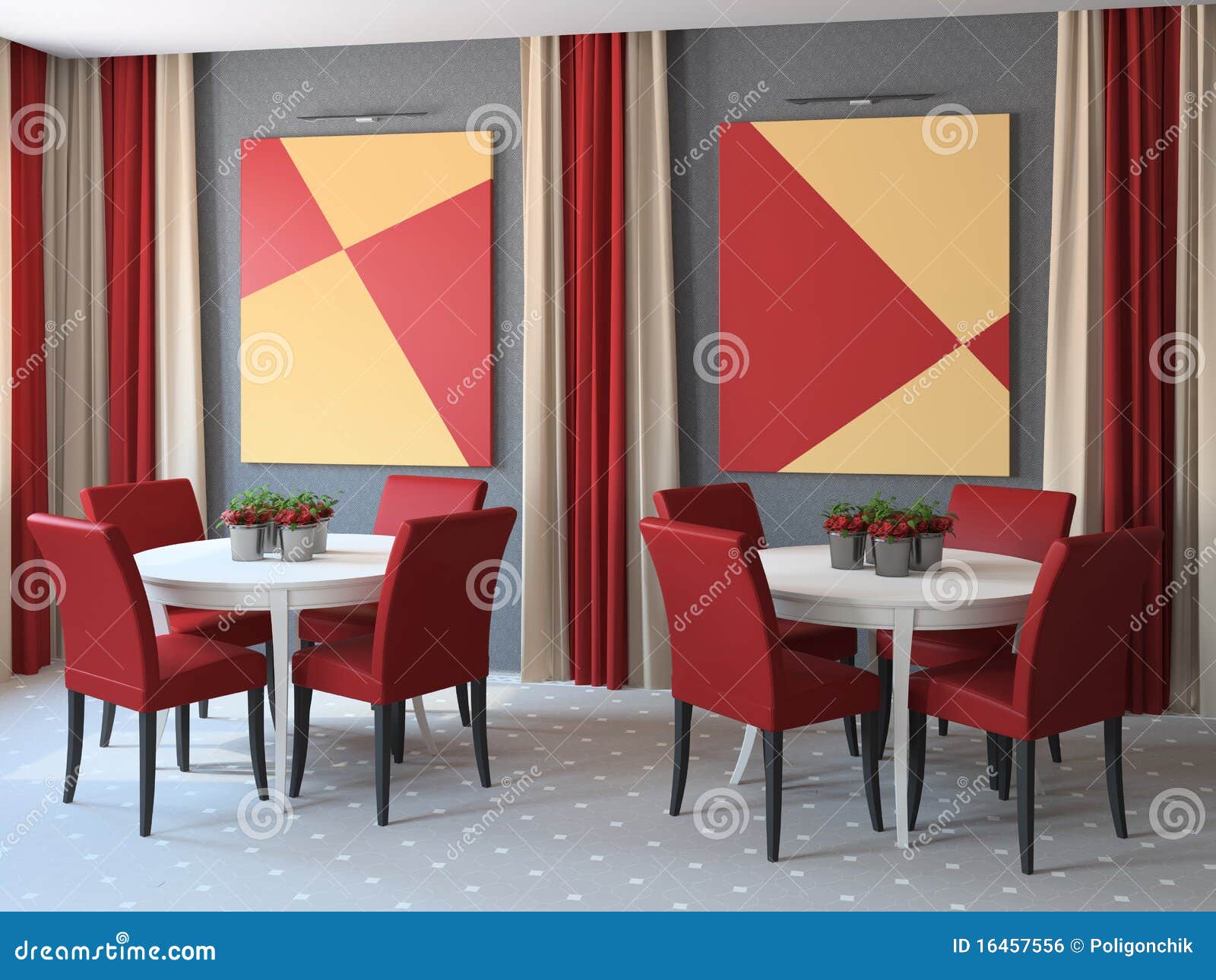 Restaurant Interior Cross-section. Cafe Floor Plan. Cafe Furniture ...