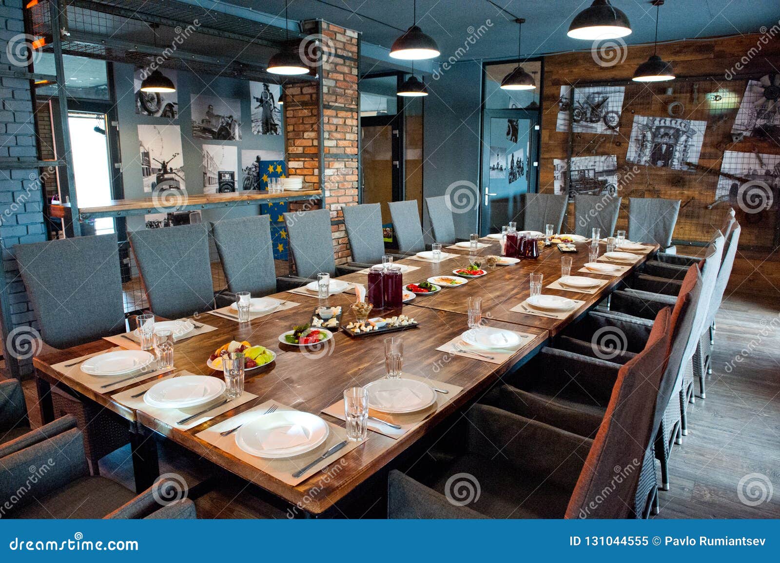 Restaurant Interior with Served Tables Ready for the Arrival of Guests ...